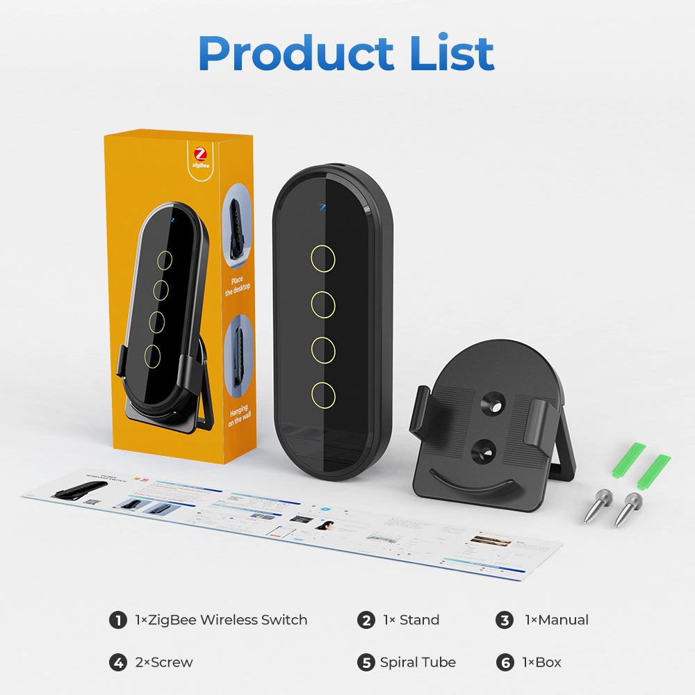 SMATRUL ZigBee Tuya Remote Control 4 Gang 12 Scenes WiFi Light Switch