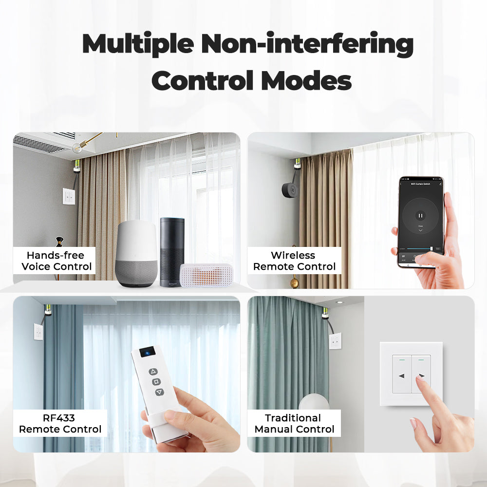 SMATRUL WiFi RF433 Curtain Switch Motorized Roller Blinds Shutter Relay ...