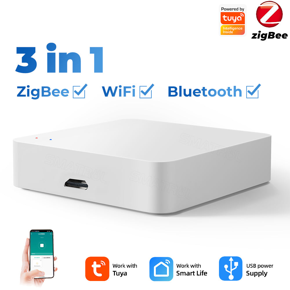 SMATRUL Tuya Multi-mode Gateway, WI-FI & ZigBee & Bluetooth Mesh Hub