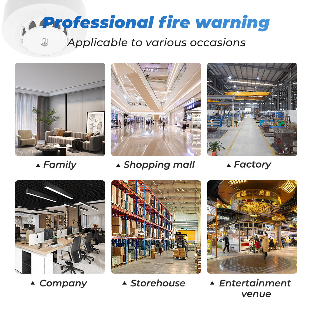 SMATRUL Tuya WiFi Smoke Detector with Temperature and Humidity Sensor