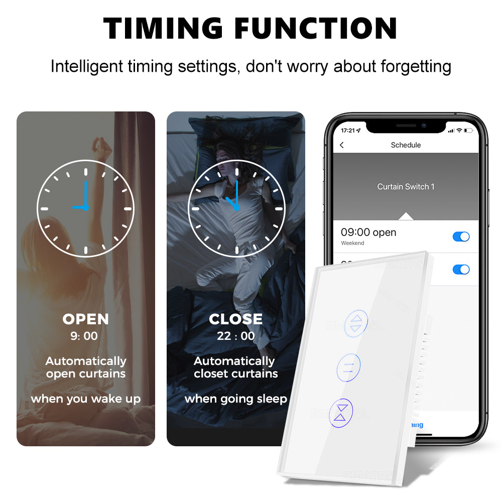 SMATRUL Smart WiFi Curtain Switch Motorized Roller Blinds Shutter Switch