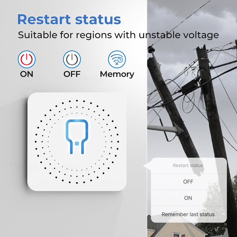 SMATRUL 16A Smart WiFi Relay Switch, 2-Way Relay Module Support DC/AC Power